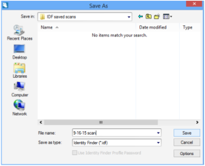 Save Identity Finder Results on Windows - University IT