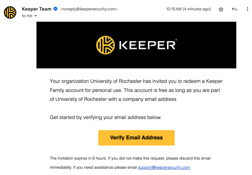 Add a Family Account to Keeper - University IT