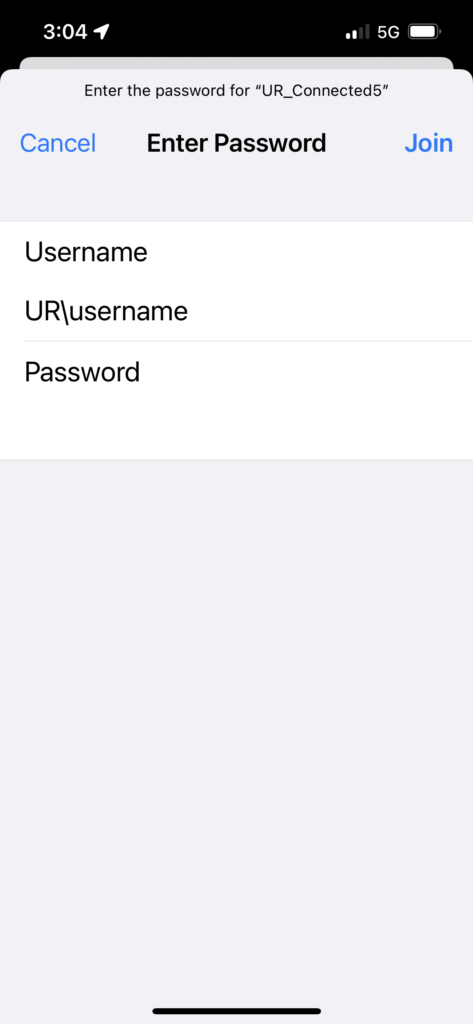Connect to UR_Connected5 or UR_Connected on iOS Device - University IT