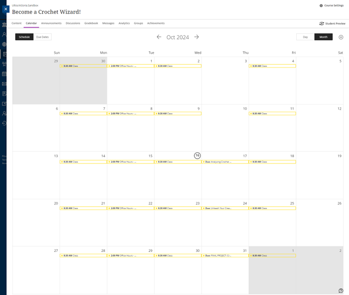 Blackboard Course Calendar - University IT